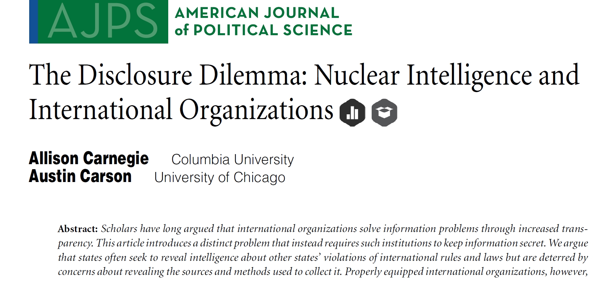 Research | Austin M. Carson